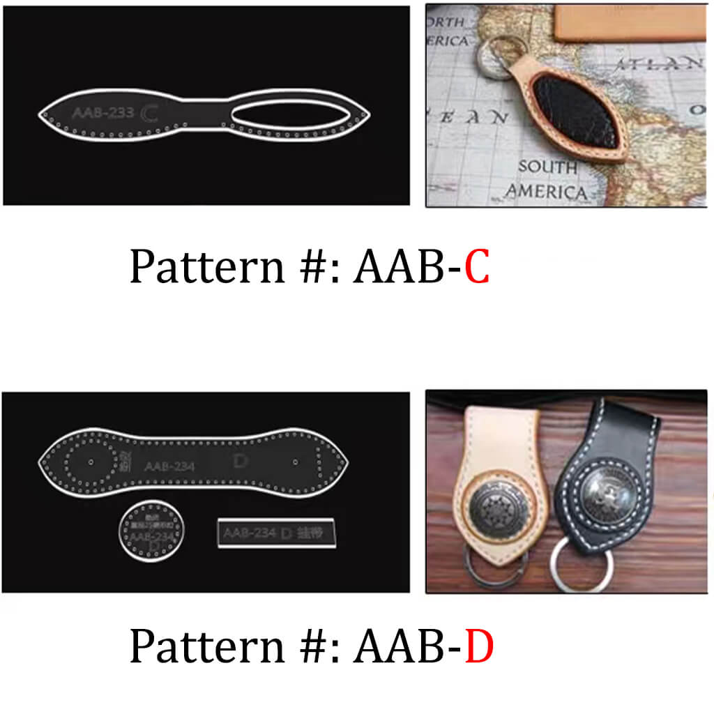 Handmade Keychain Pendant Patterns Acrylic Template Leather Pattern ...