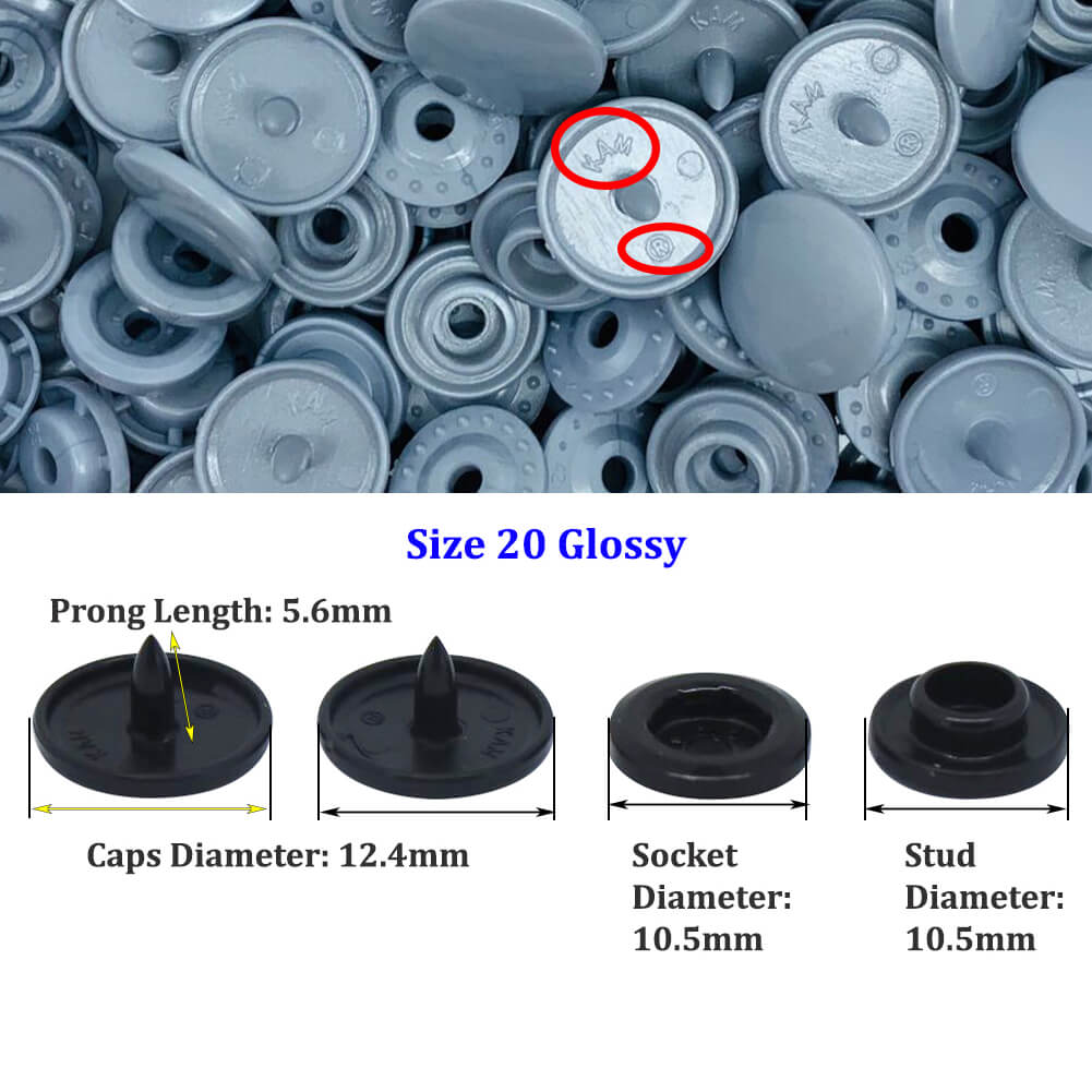 KAM Snaps Button Snap Fasteners KAM plastic Glossy Plastic Snap Button ...