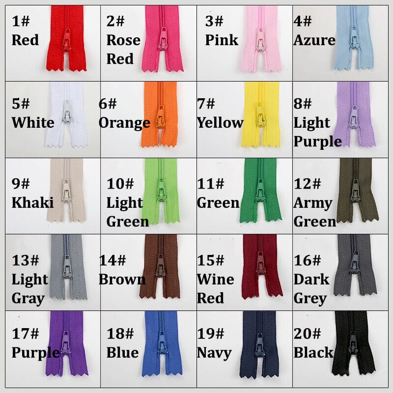 Nylon Zippers Colorful Zippers for Sewing Crafts Nylon Coil Sew Zipper ...